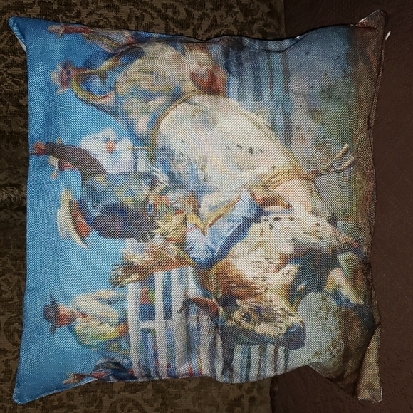 Accents | Bull Rider Pillow Cover Bull Riding Cowboy Rodeo Monta De ...